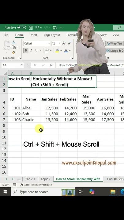 How To Scroll Horizontally Without A Mouse Ctrl Shift Scroll Youtube