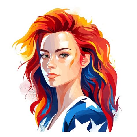 Premium Vector American Beautiful Girl Vector