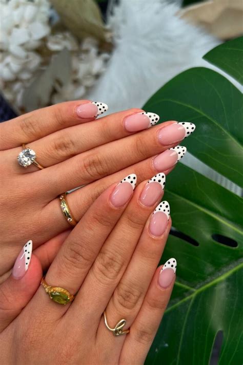 23 Playful French Tip With Polka Dots Nails Ideas For Any Season