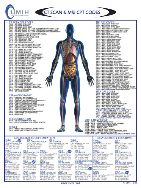 Cpt Code Reference Sheet Pdf Magnetic Resonance Imaging Medical