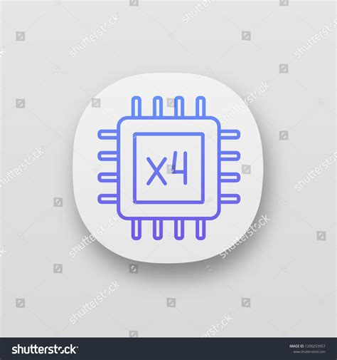 Quad Core Processor App Icon Four Stock Vector Royalty Free Shutterstock