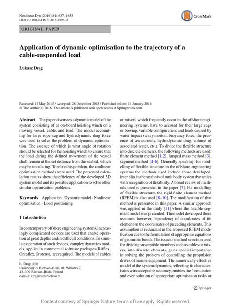 Application Of Dynamic Optimisation To The Traject Pdf Bending Application Of Dynamic Optimisation To The Traject Pdf Bending