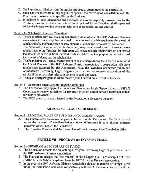 Constitution And By Laws Screaming Eagle Foundation