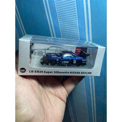 Jual Cm Model Lbwk Lb Er34 R34 Super Silhouette Nissan Skyline Blue