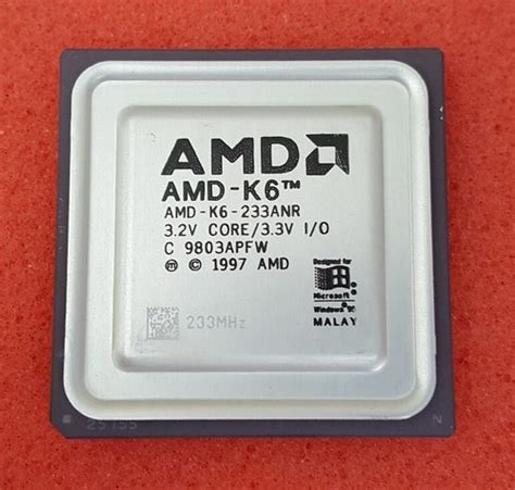 Amd K6 233anr 233mhz Socket 7 Cpu Processor Amd K6 32v Core 33v Io