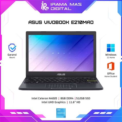 Jual Asus Vivobook E210mao Intel Celeron N4020 8gb 512gb Ssd 116 Hd