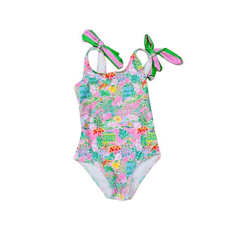 Preorder S0435 Watercolor Flowers Hot Pink Girls Bathing Swimsuits