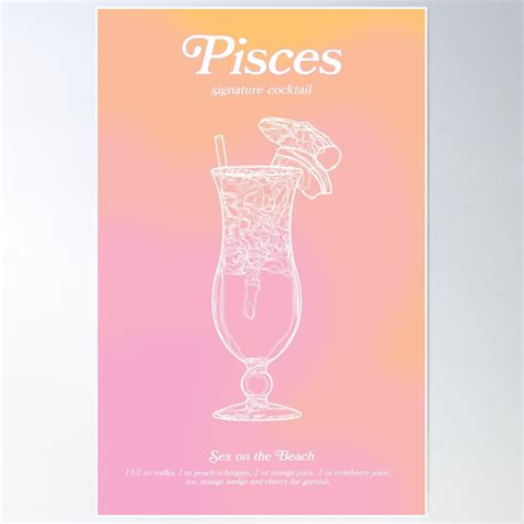 Pisces Zodiac Signature Cocktail Sex On The Beach Pastel Pink Aesthetic
