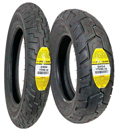 Dunlop D404 11090 18 17080 15 Front Rear Tires Motorcycle Tire Set