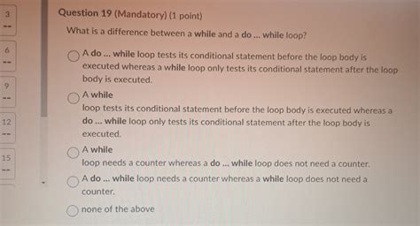 Solved Question 19 Mandatory 1 ﻿pointwhat Is A
