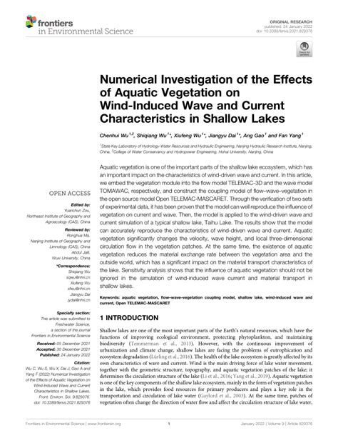 Pdf Numerical Investigation Of The Effects Of Aquatic Vegetation On Wind Induced Wave And