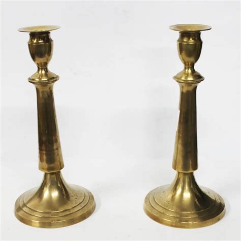 Pair Of Large Brass Candlesticks Heritage Trading Company