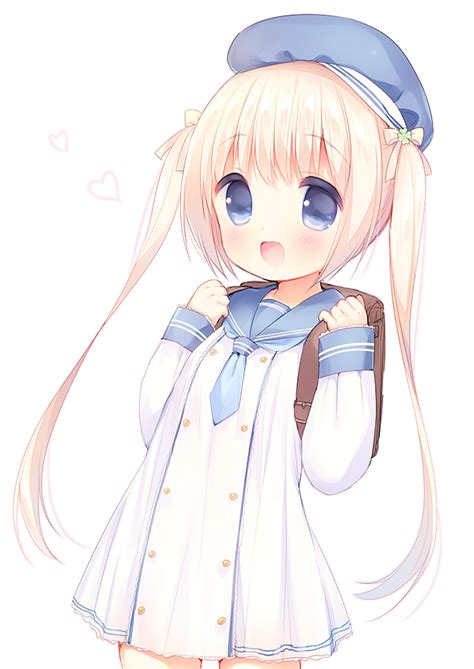 Safebooru 1girl Backpack Bag Blonde Hair Dress Hat Long Hair Original
