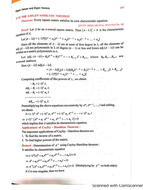 cayley hamilton theorem pdf