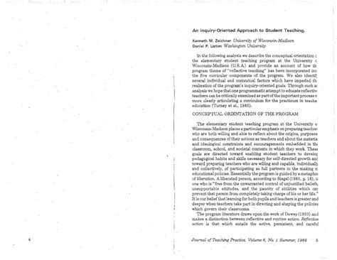 Pdf An Inquiry Oriented Approach To Student Teaching
