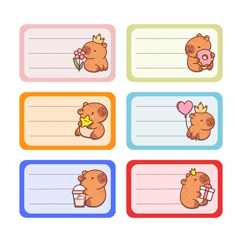 Etiquetas Escolares Para Cuaderno Capibara Etiqueta Capibara Escolar