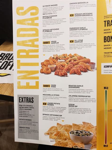 Carta Del Restaurante Buffalo Wild Wings Guadalajara Av Adolfo López