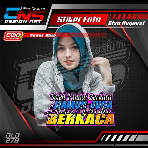 Jual Stiker Cewek Vector Cewek Hijab Sticker Decal Mobil Motor Sticker
