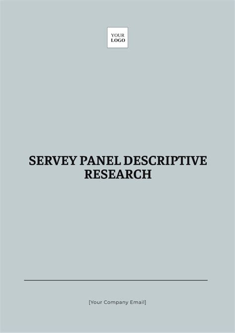 Free Survey Panel Descriptive Research Template To Edit Online