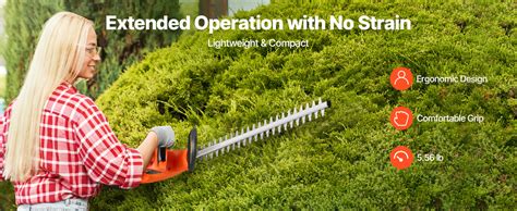 Cordless Electric Hedge Trimmer 20v Battery 20in Dual Action Blade Bush