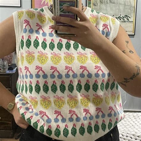 New Wo Tags Boden Fruit Sweater Vest Super Cute Depop