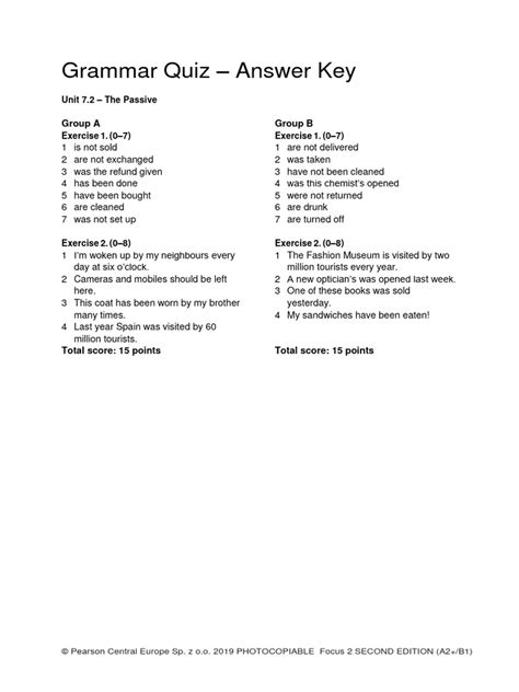 Focus 2 2ed Grammar Quiz Unit 72 Groupa B Answers Pdf