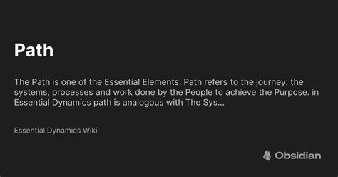 Path Essential Dynamics Wiki Obsidian Publish Path Essential Dynamics Wiki Obsidian Publish