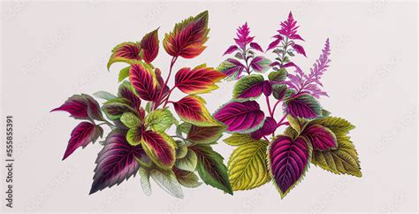 Pathar Chur Bryophyllum Coleus Barbatus Botanical Illustration On