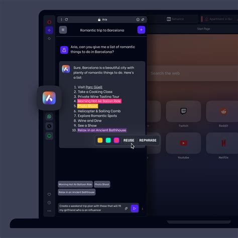 ia do navegador bate papo e criação com ia no opera opera