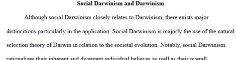 Solved Define The Social Darwinism And How It Differs From Darwinism