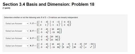 Solved Section Basis And Dimension Problem Point Chegg