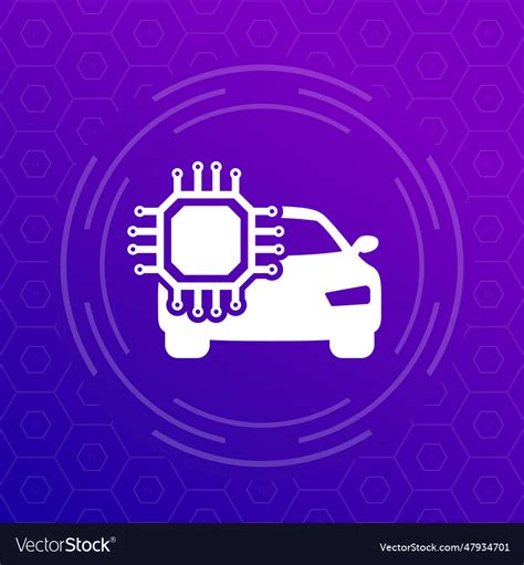 Microchip And A Car Icon Royalty Free Vector Image