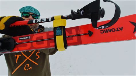 Удобная переноска для горных лыж и палок SKI-N-GO. Связки для лыж и ...