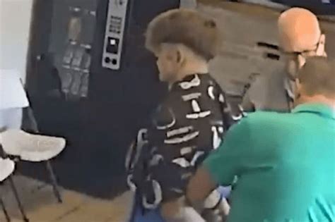 Chilling Moment Soulless Devils Den Murder Suspect Arrested Mid Haircut