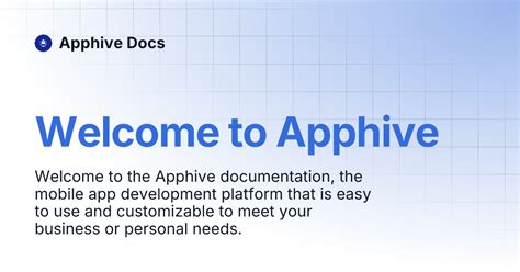 Welcome To Apphive Apphive Docs