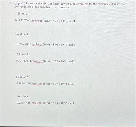 Solved 6. ( 2 point) Calculate the equilibrium constant for | Chegg.com