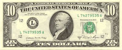 Pristine 1981a Us Ten Dollar Bill 491462629