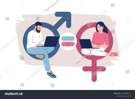 Gender Equality Concept Men Women Character Stock Vector Royalty Free 2544286133 Shutterstock