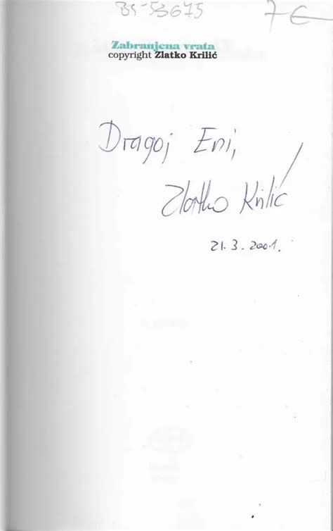 Zlatko Krilić Zabranjena Vrata Crveni Peristil