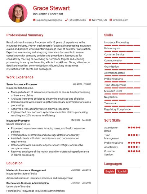 Insurance Processor Cv Example For 2024 How To Craft A Winning Cv