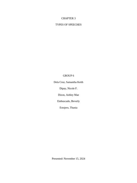 Chapter 3 Types Of Speeches Pdf Rhetoric Evaluation