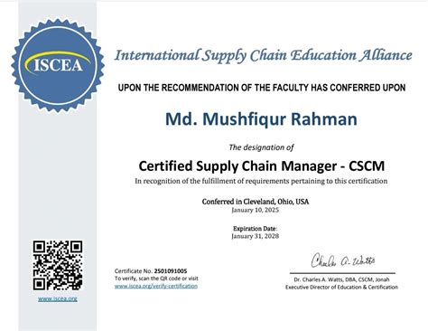 Iscea Cscm Md Mushfiqur Rahman Pgdscm Cscm™