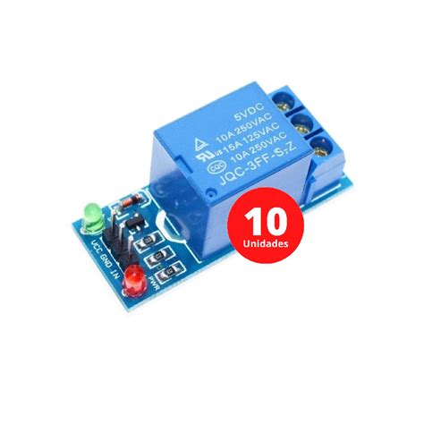 rele 5v 1 canal modulo x 10 unidades para arduino nodemcu esp8266