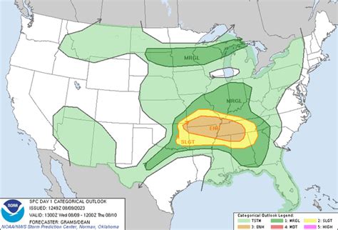 Latest Spc Day 1 Outlook For Today 8923 Enhanced Risk For The Mid