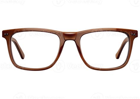 Brown Rectangular Glasses With Clear Lenses 52648738 Png