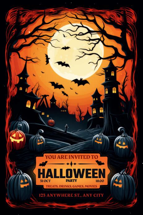 Plantilla De Halloween Party Poster Postermywall