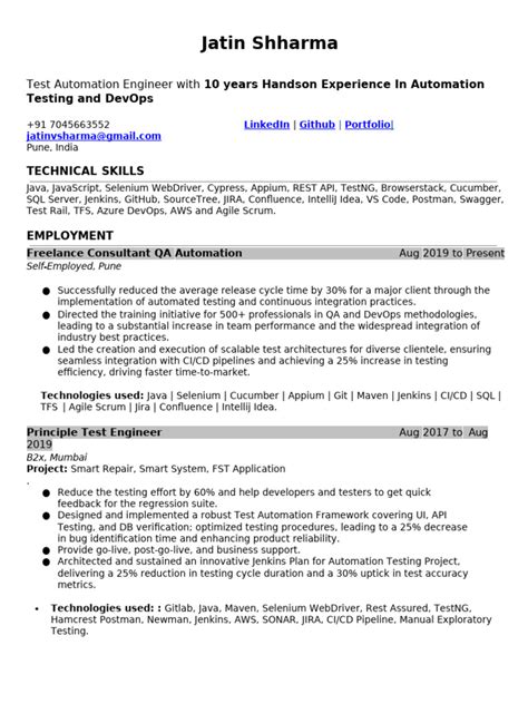 Kag01wgs4mlugw5sdxxo Resume Sample Pdf Selenium Software