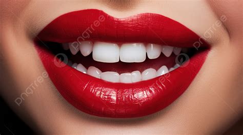 Woman S Mouth With White Teeth And Red Lipstick Background How To Fix