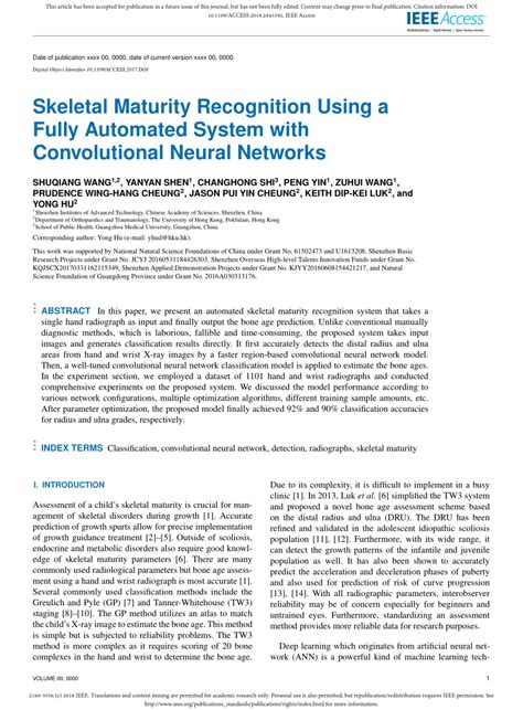 pdf skeletal maturity recognition using a fully automated system with