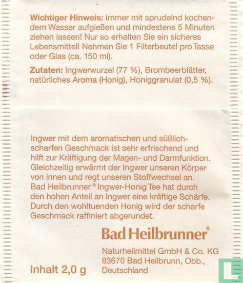 Ingwer Honig Tee 2011 Bad Heilbrunner [r] Naturheilmittel Lastdodo